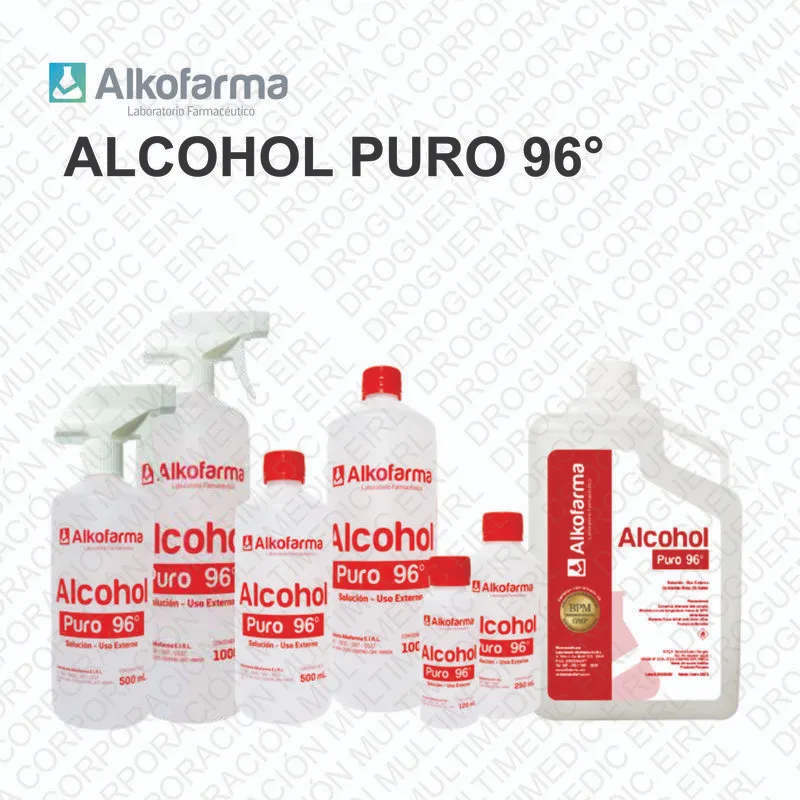 ALCOHOL PURO (96°) - Corporación Multimedic