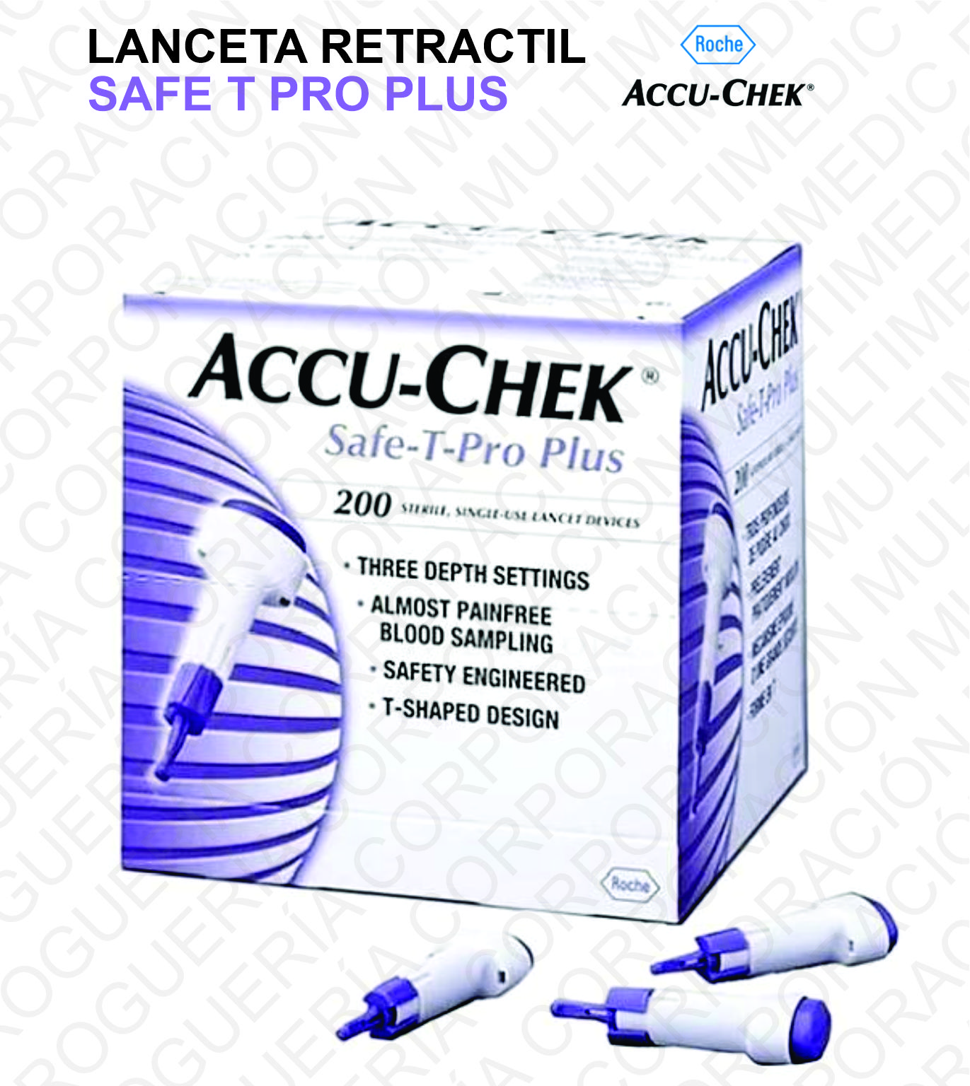 LANCETA RETRACTIL DESCARTABLE 23G, GRADUABLE 1.3mm, 1.8mm, 2.3mm ACCU ...